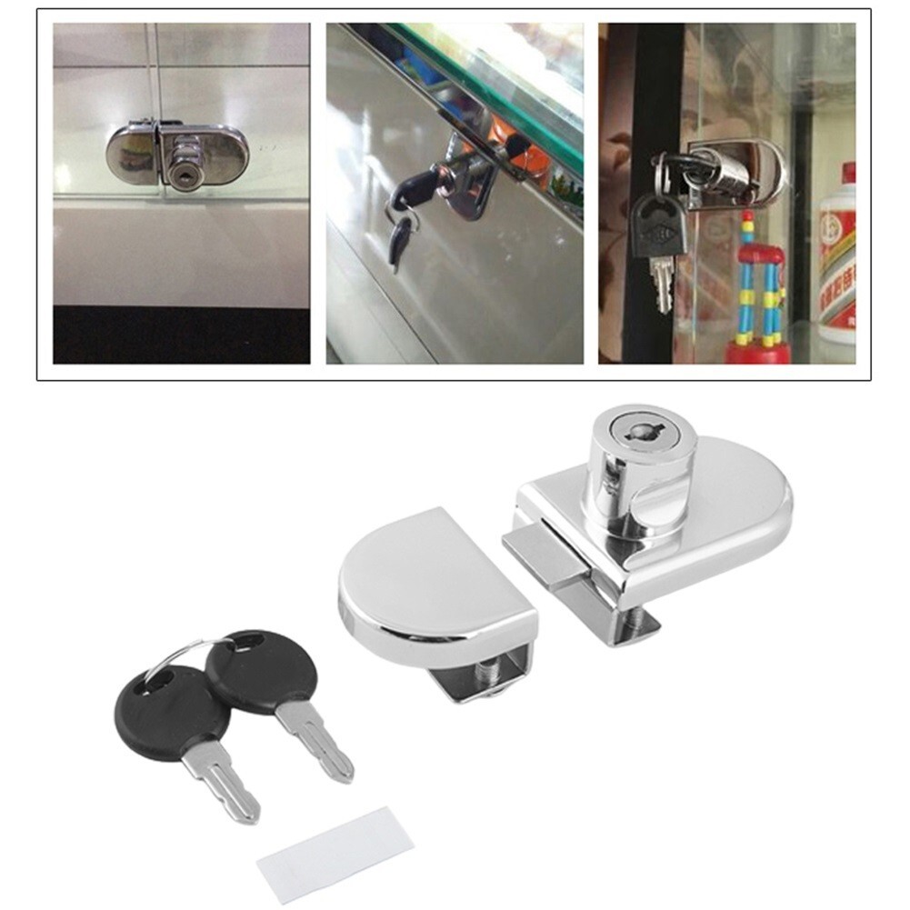 Home Door Lock Glass Zinc Alloy Cabinet Double Door For 5-8mm Thick ...