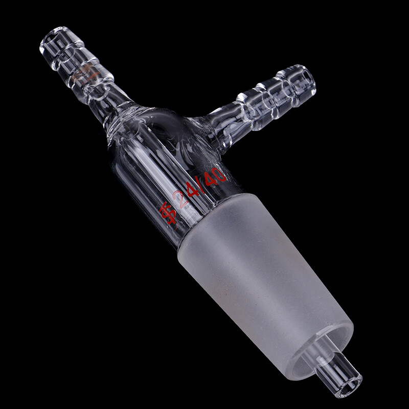 24/40,glass gas inlet adapter with both hose connection,lab glassware ...