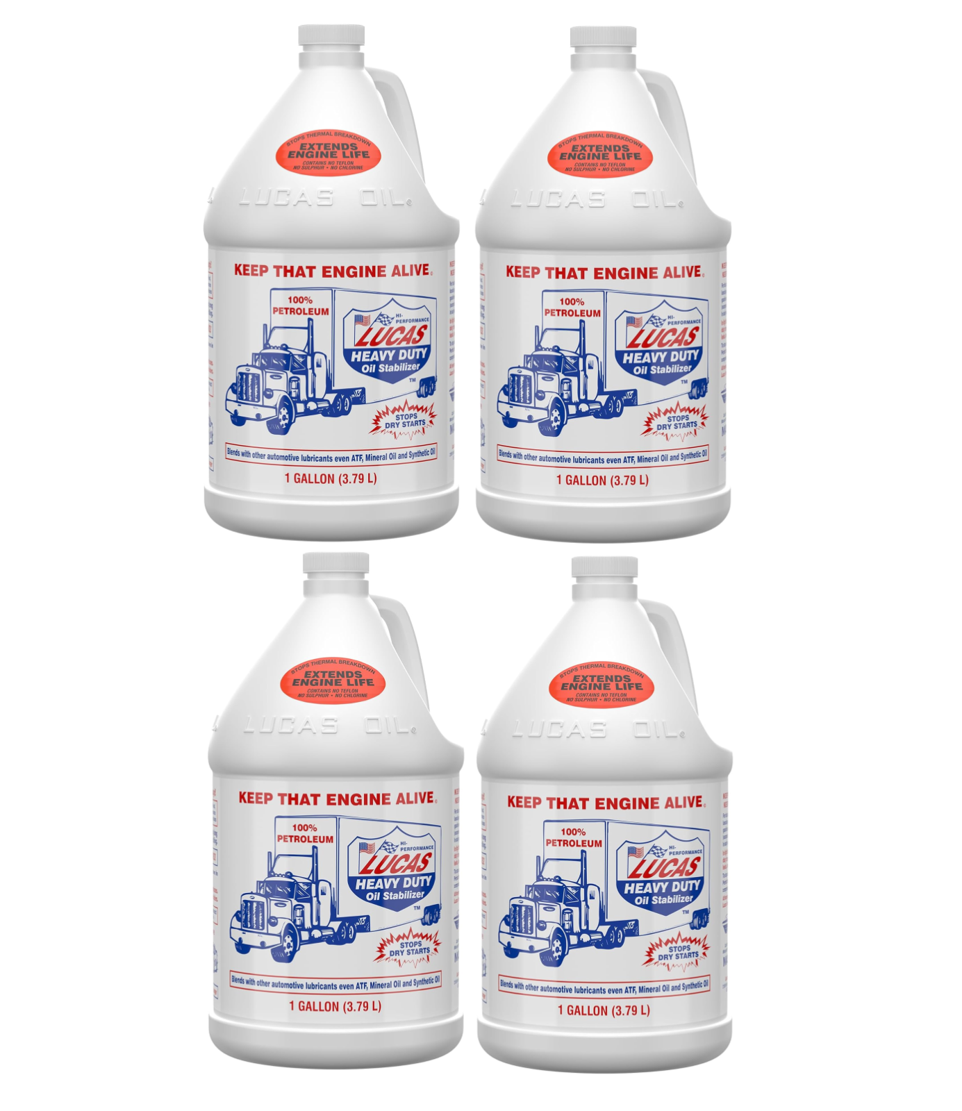 Pack of 4 Lucas Oil 10002 Heavy Duty Oil Stabilizer, 1 Gallon | eBay