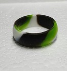 White Lt Green Black/Brown Silicone Military Women Men Wedding Ring ...
