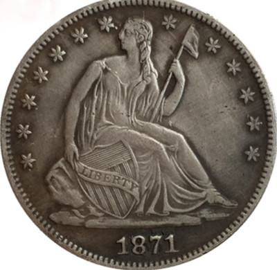 1871 CC Seated Liberty Silver Half Dollar 50C High Grade | eBay