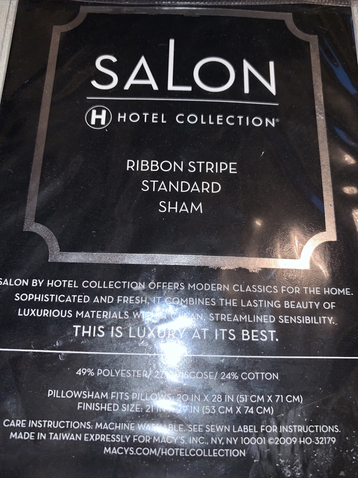 Stunning New HOTEL COLLECTION SALON Ribbon Stripe Standard Sham ...