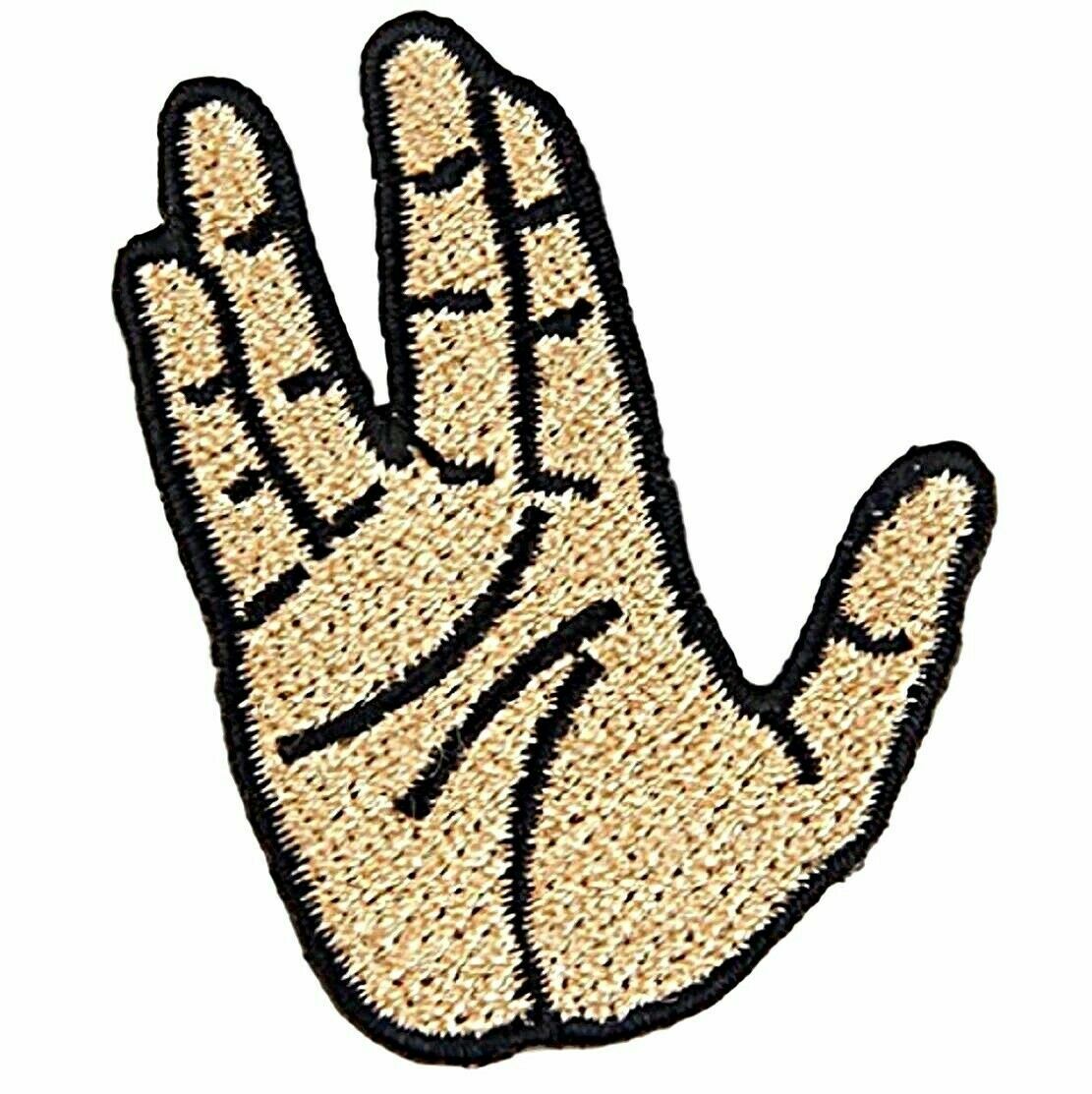 Star Trek Spock Hand 2" Tall Embroidered Iron on Patch | eBay
