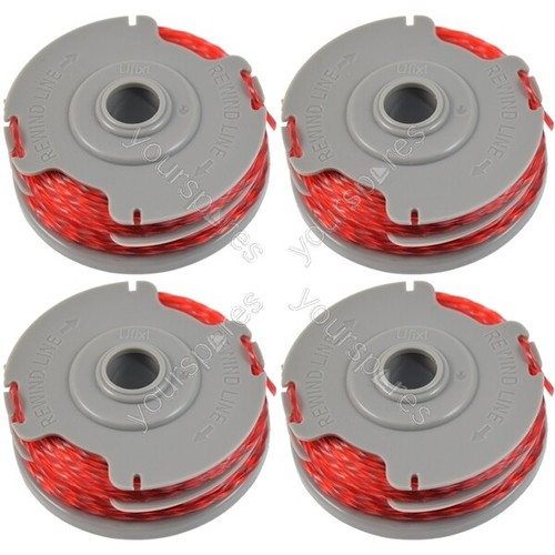 4 x Spool & Nylon Line Fits FLYMO CONTOUR XT 500 700 Power Plus ...