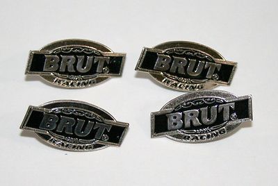 Set of 4 Brut Cologne NHRA NASCAR Auto Car Racing Lapel Hat Pin New MIB ...