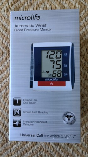 Microlife Wrist Blood Pressure Monitor, Universal Cuff. Model. BP3MY1 ...