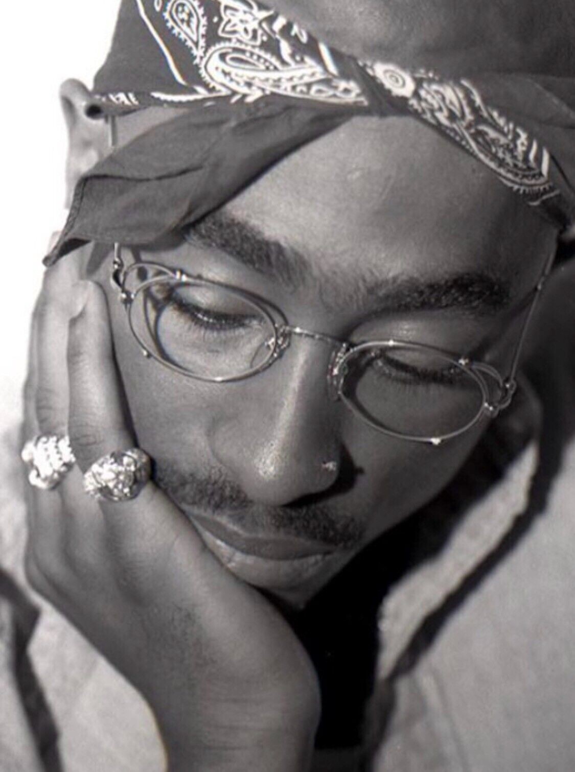 Tupac Inspired Eyeglasses Metal Round Frames Side Details Shadz 2pac | eBay