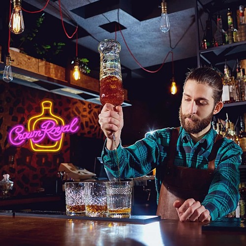 Crown Neon Sign for Bar Wall Decor, Royal Beer Lights Signs Whiskey LED ...