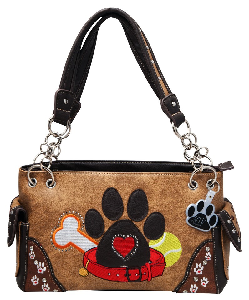 Dog Paw Print Purse Women Gifts Western Shoulder Handbag Wallet Pet ...