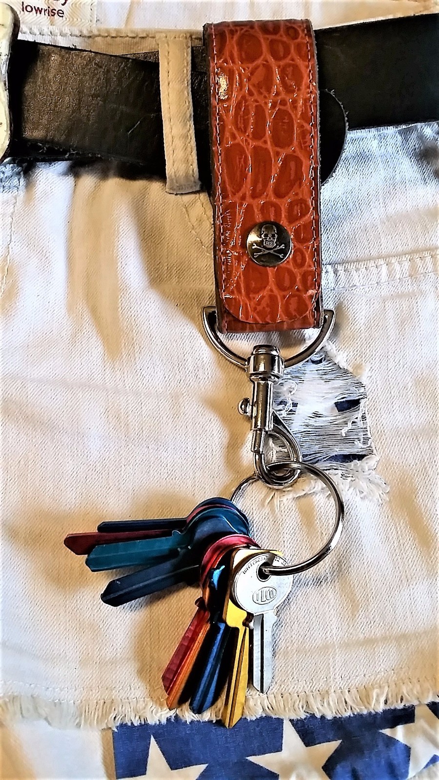 Key Chain Fob Zipper Pull Alligator Skin Original unisex key ring bag ...