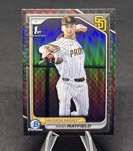 2024 Bowman Draft Kash Mayfield Chrome Steel Metal Refractor 1st /100 ...