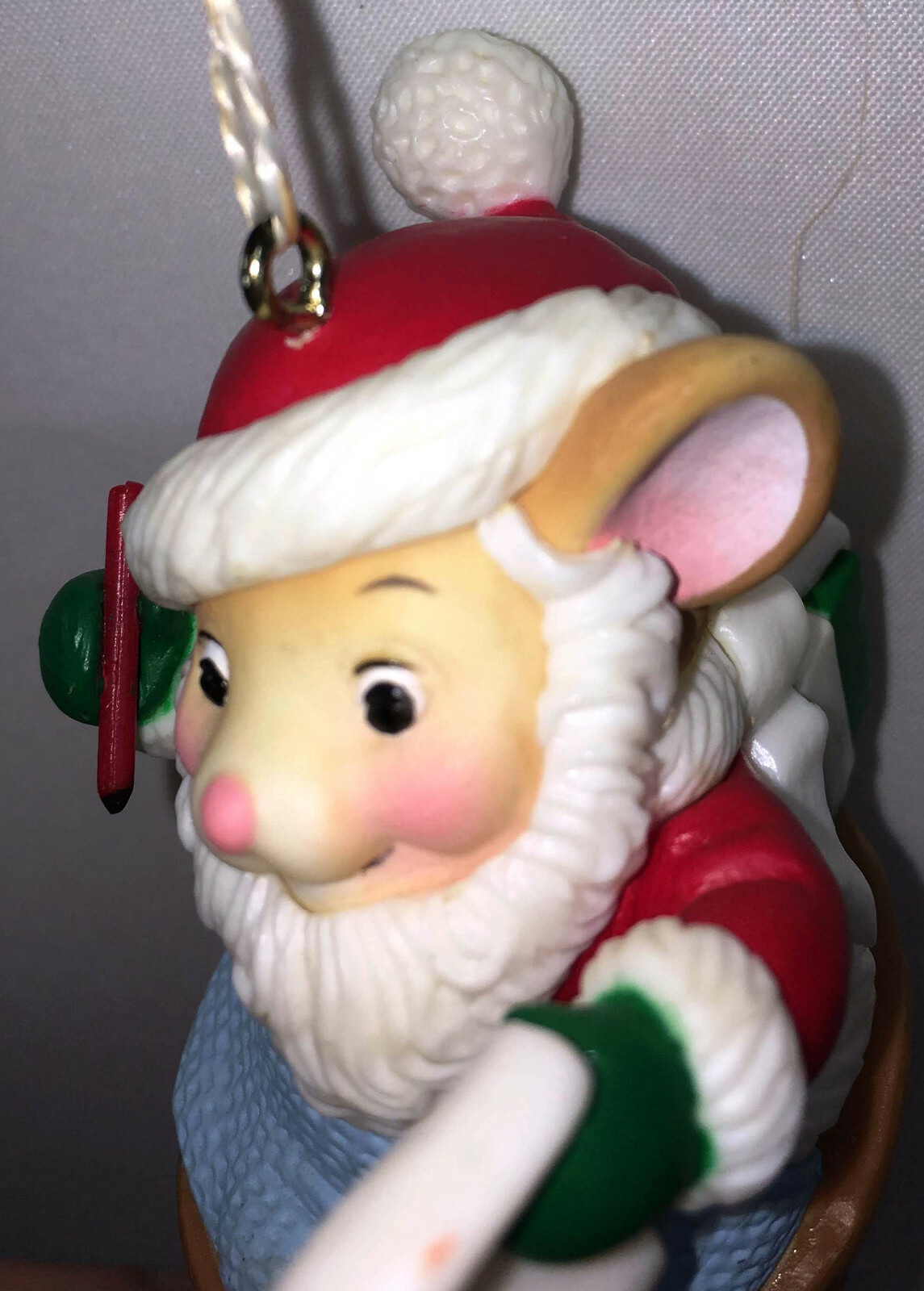 Vintage Avon Santa Mouse in Walnut Shell Sleigh Christmas Tree Ornament ...