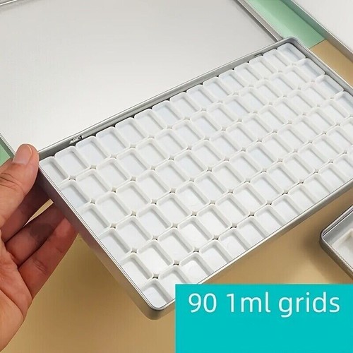 90-Grid Watercolor Packaging Box Tinplate Frosted Iron BOX Paint ...