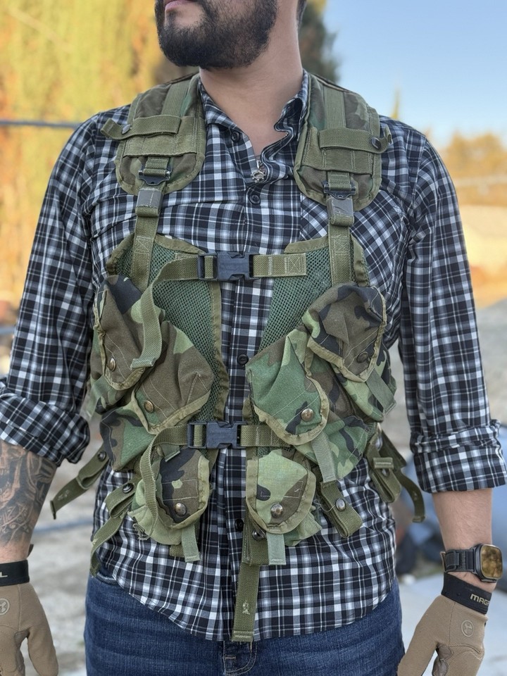 NEW IN BAG US USGI M81 WOODLAND CAMO ENHANCED LOAD BEARING VEST LBV | eBay