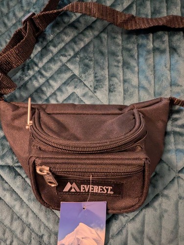 Everest Black Adjustable Fanny Hip Waist Pack Bag Hiking Outdoor Sport Zips NWT | eBay