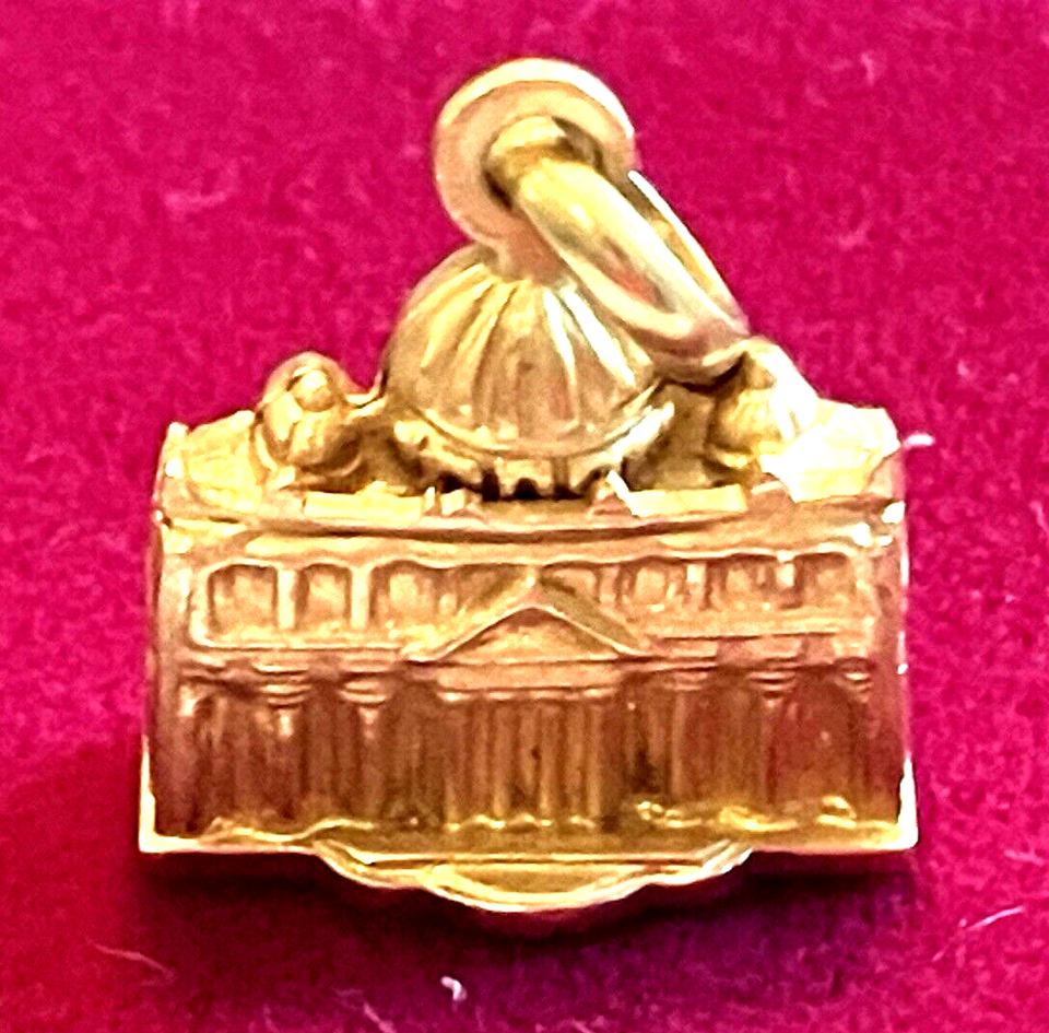 18K yellow Gold Saint Peters Basilica Charm Vatican Italy Souvenir ...