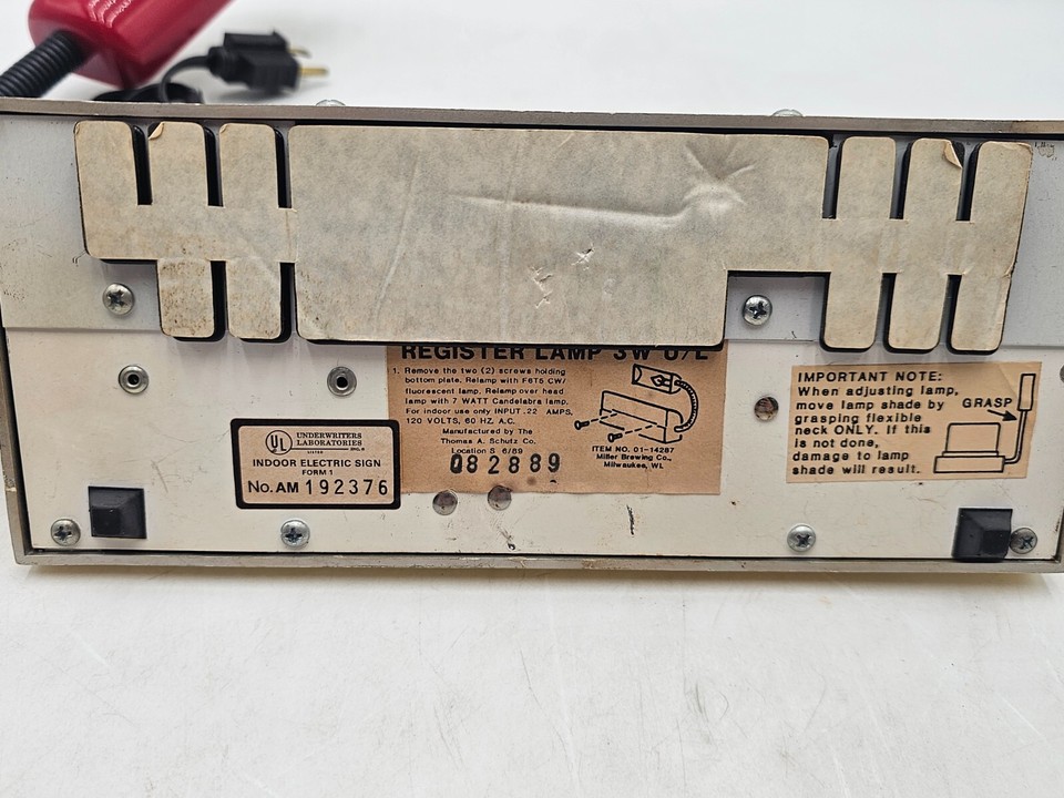 Vintage Miller High Life Beer Cash Register Desk Table Lamp Sign-WORKS ...