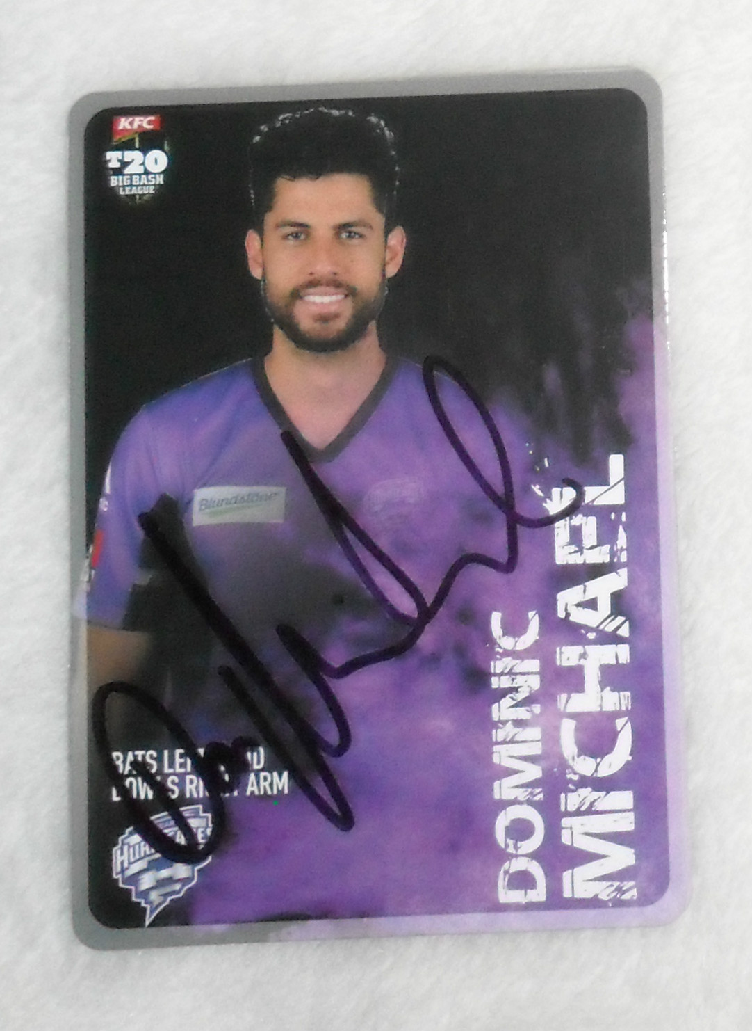 DOMINIC MICHAEL CRICKET SIGNED IN PERSON BIG BASH BBL CARD GENUINE Tap ...