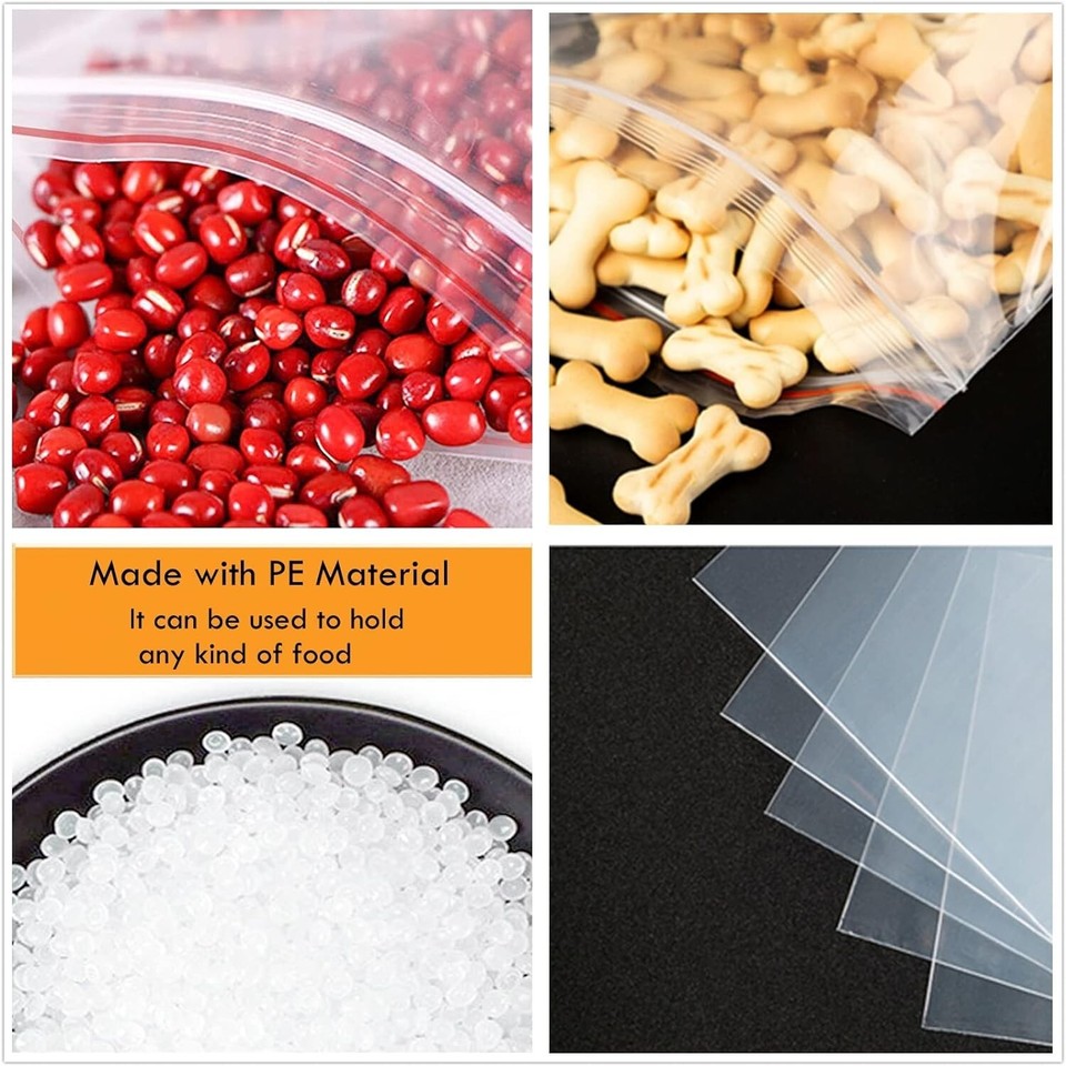 100 10x13 Clear Zip and Lock Plastic Zipper Poly Locking Reclosable ...