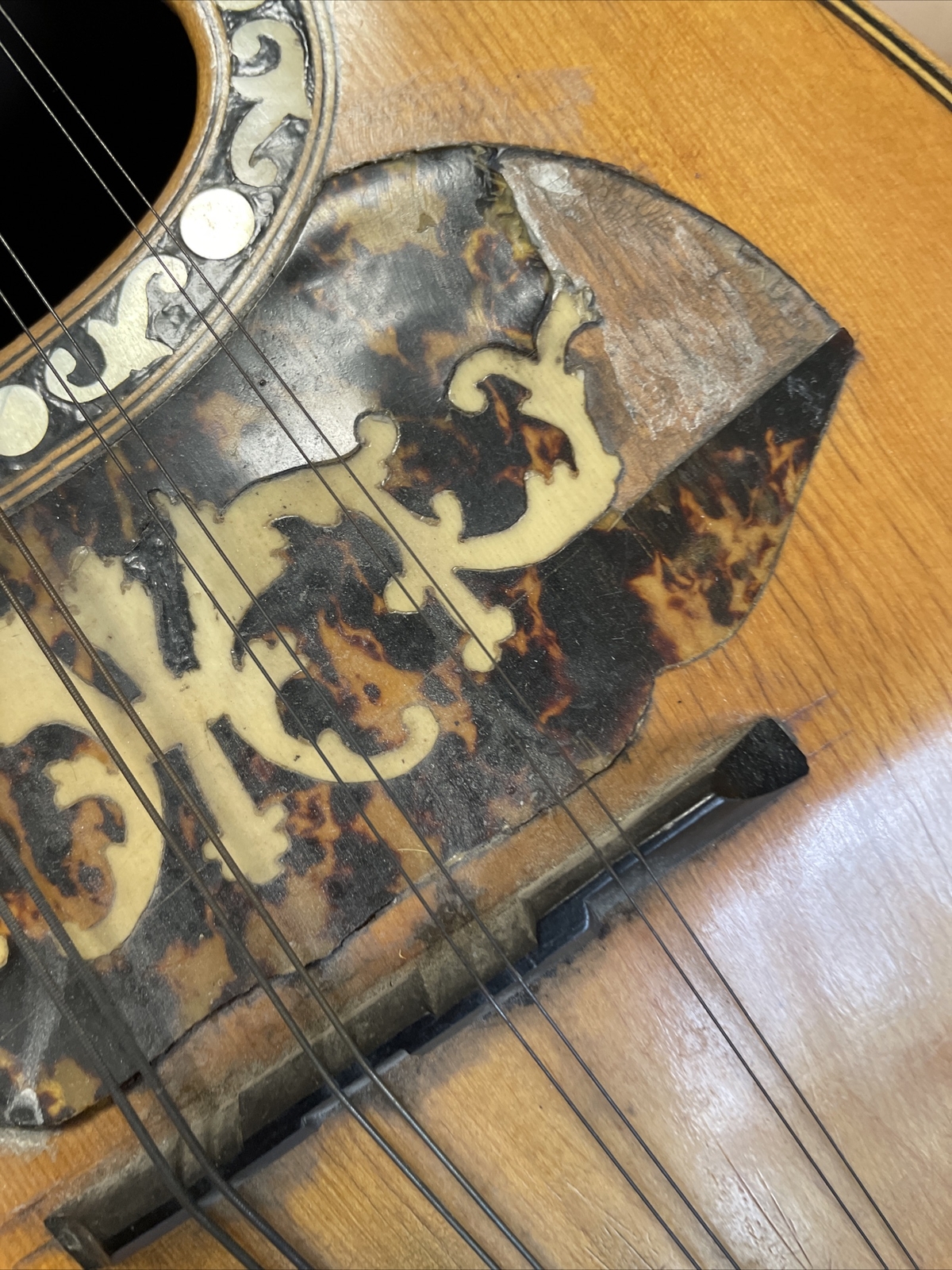 Antique Bowl back Mandolin Shell MOP Inlaid Pickguard Instrument ...