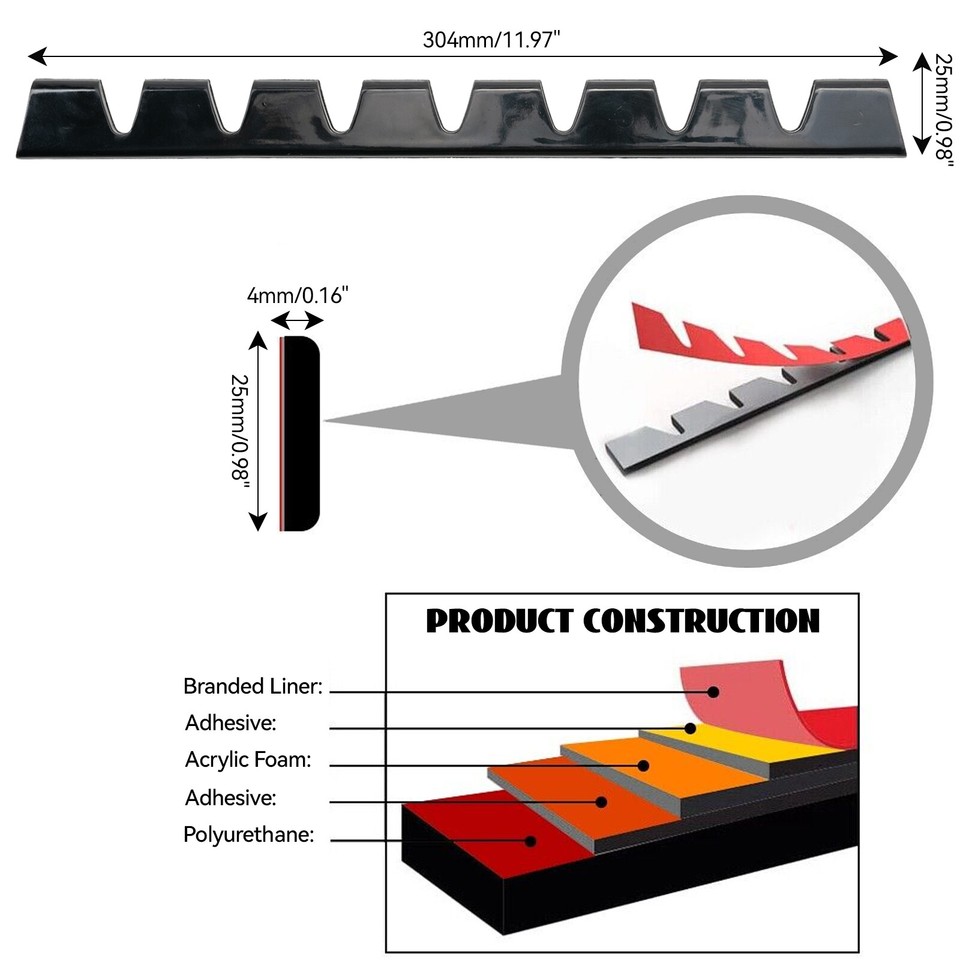 8x Universal DIY Car Bumper Guard Anti-Scratch Kit Scrape Protector ...