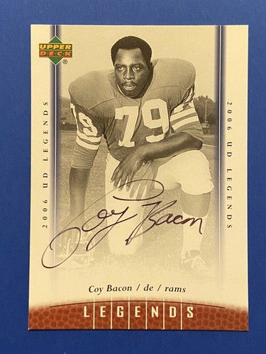 COY BACON (Dec) Signed 2006 UD Legends Rams Jackson State Tigers ...