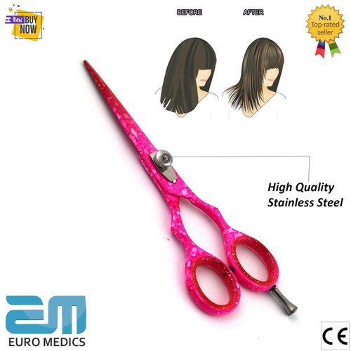 Professional Hairdressing Scissors Cutting Shears Pink Hair Salon Sharp ...