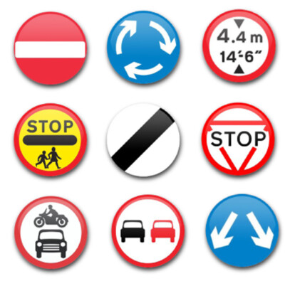 25MM / 1" BUTTON BADGES X9 UK ROAD SIGNS SET 1 | eBay UK