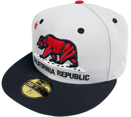 New Era California Republic Cap Gris Rouge 59Fifty 5950 Fitted Édition ...