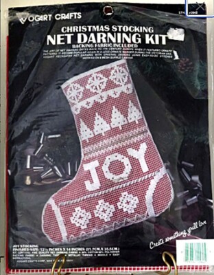 Vogart Net Darning Christmas Stocking Kit JOY Opened but Intact | eBay