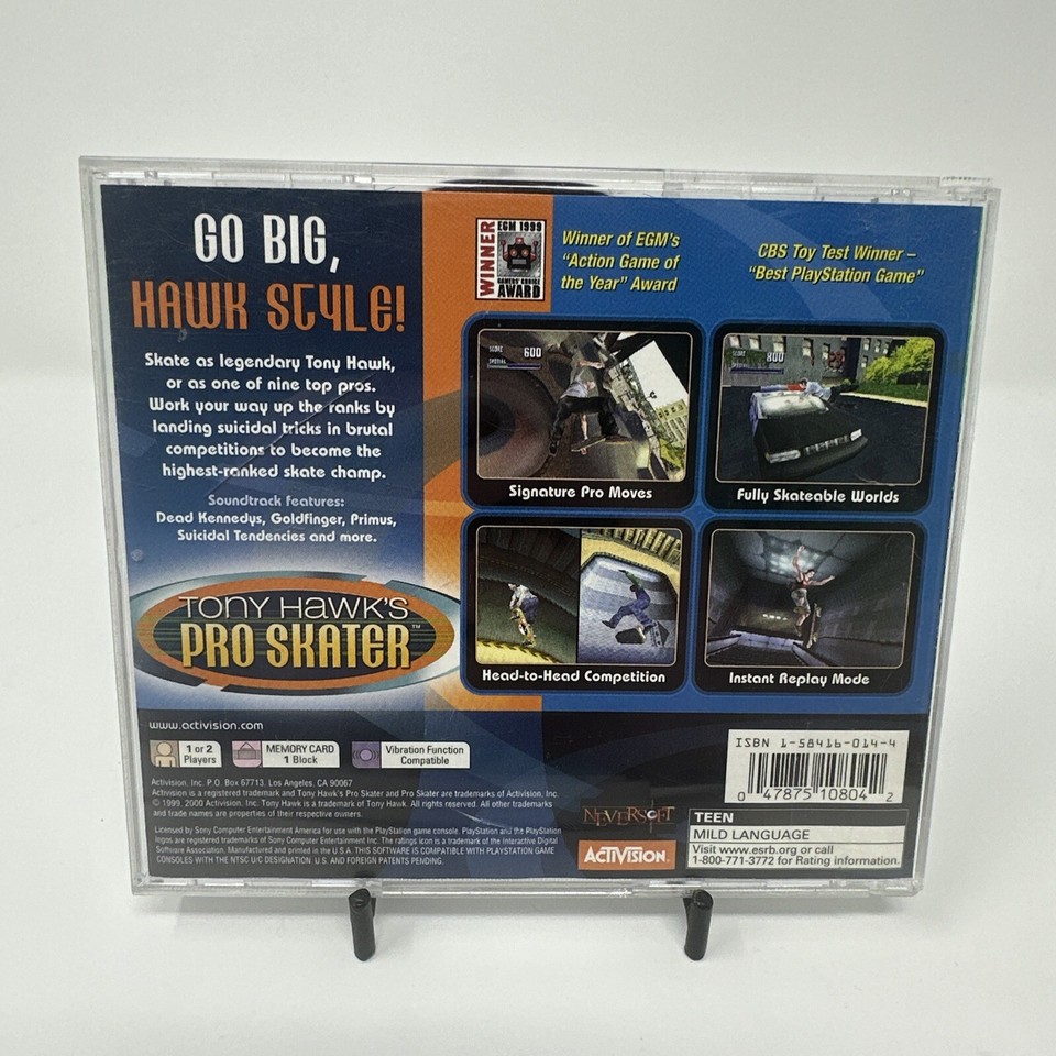 Tony Hawk's Pro Skater (Sony PlayStation 1, 1999) Disc Only PS1 Tested ...