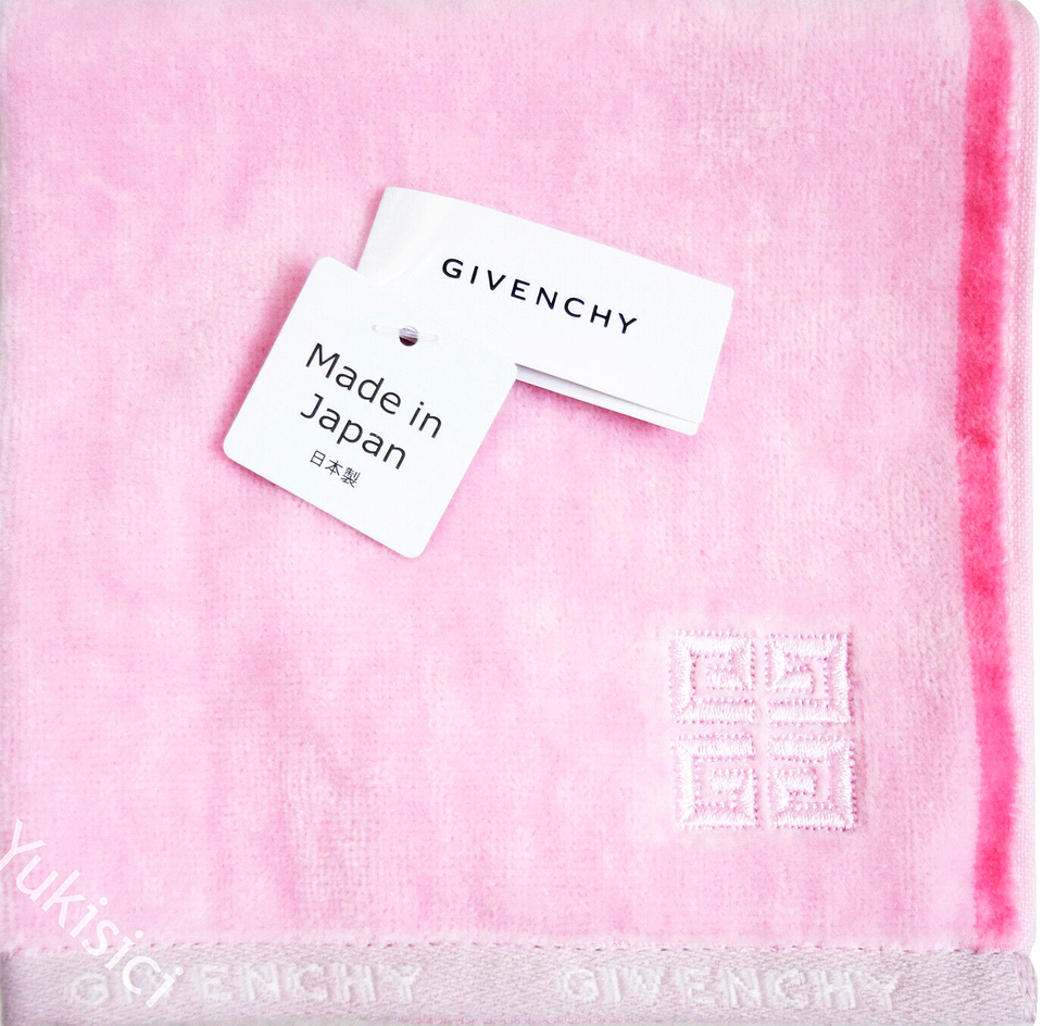 Givenchy Japan Terry Velour Handkerchief Towel Logo Embroidered Pink 29 ...