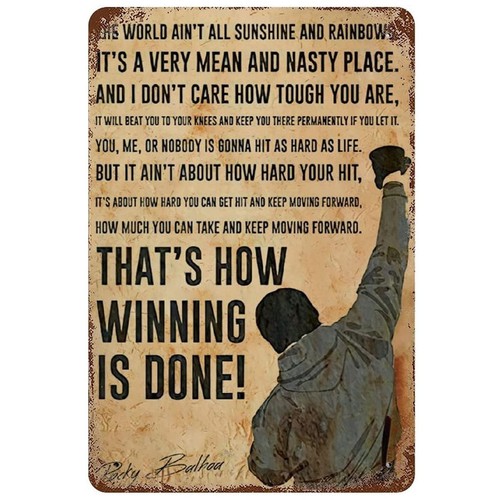 Rocky Balboa Movie Inspiring Quotes Tin Sign Retro Bar Cafe Metal Sign ...
