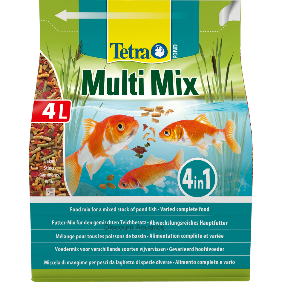 Tetra Pond Fish Food MultiMix Blend 4 Foods in One Koi Goldfish Bottom ...