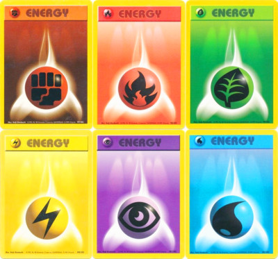 Pokemon Card Energy Base Set 97 - 102 Fighting Fire Grass Electric ...