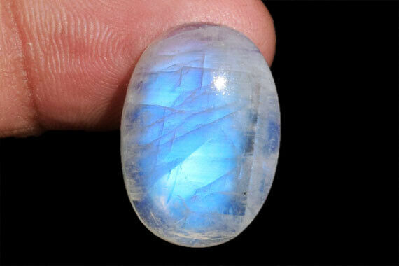 18 Cts Natural Indian Rainbow Moonstone Oval Cabochon Loose Gemstone ...