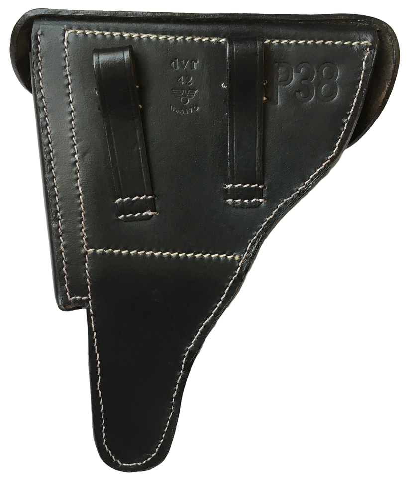 WWII GERMAN WALTHER P38 P-38 P.38 PISTOL HARD SHELL LEATHER HOLSTER ...