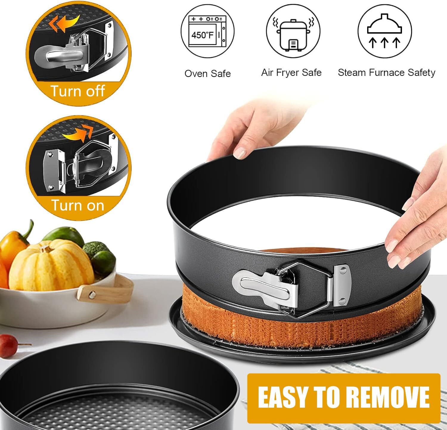 9 Inch Springform Pan Round Cake Baking Pans with Removable Bottom ...