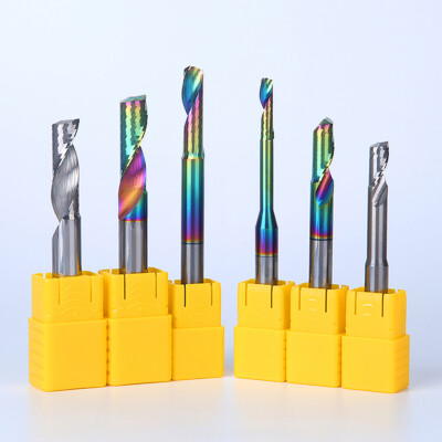 DLC Coated Carbide Single Flute Spiral Router Bit Mill Cutter For ...