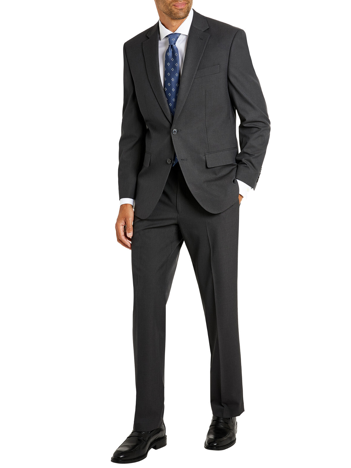 $295 IZOD Men's Grey Classic Fit 2 PC Suit 48R 40 x 33 ymr2823 | eBay