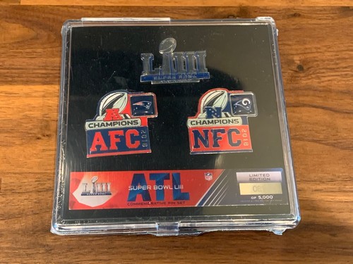 Super Bowl LIII 53 Patriots vs Rams Dueling PIN SET Limited Edition to ...