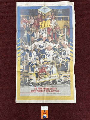 RARE 1986 Buffalo Sabres Ticket GILBERT PERREAULT 500TH GOAL & POSTER ...