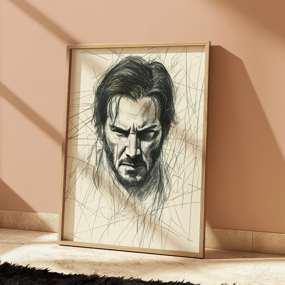JOHN WICK DRAWING PRINT PORTRAIT SKETCH 8" x 10" | eBay