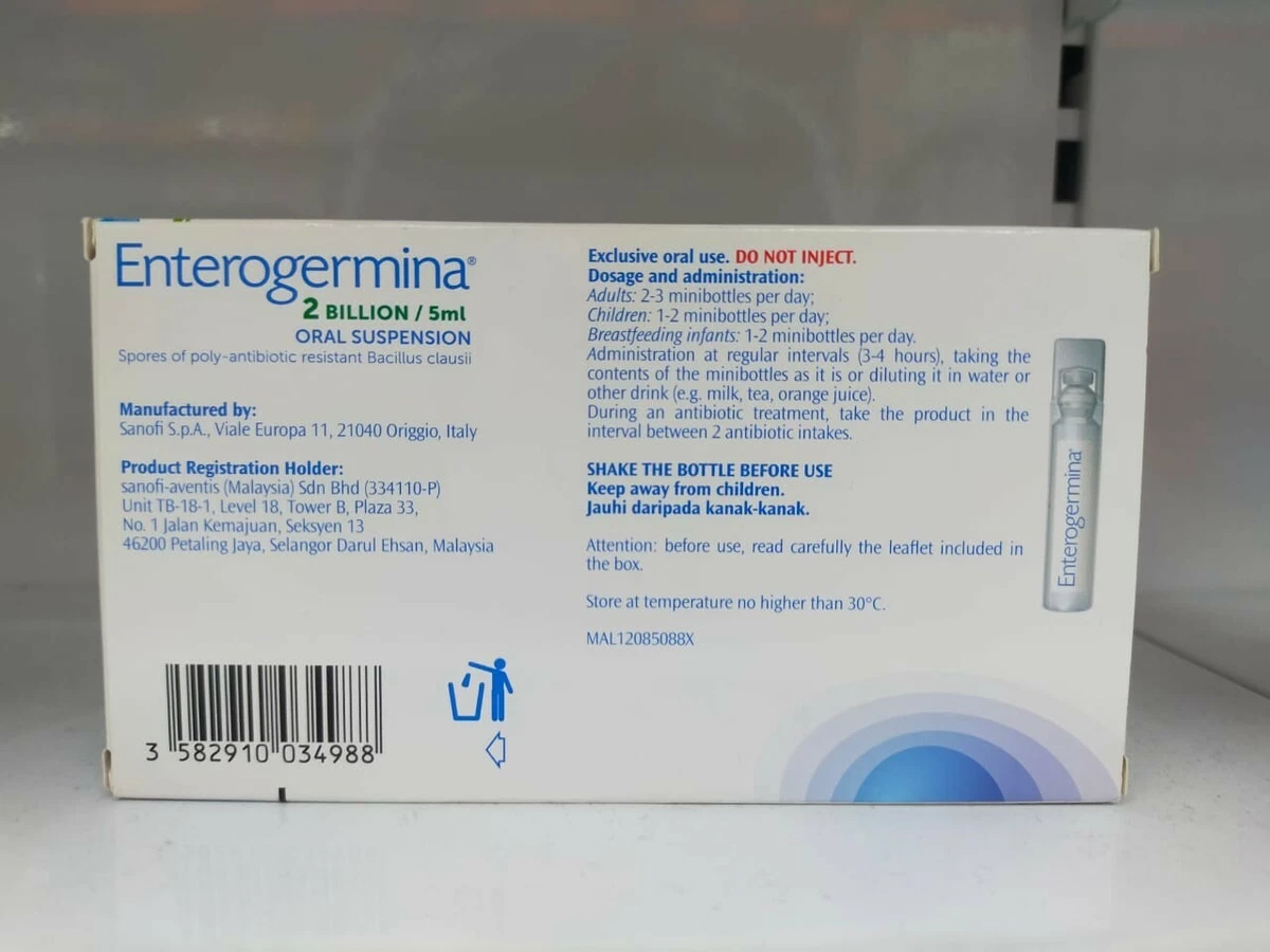 Enterogermina KIDS Bacillus Clausii Probiotic (5ml X 10, 48% OFF