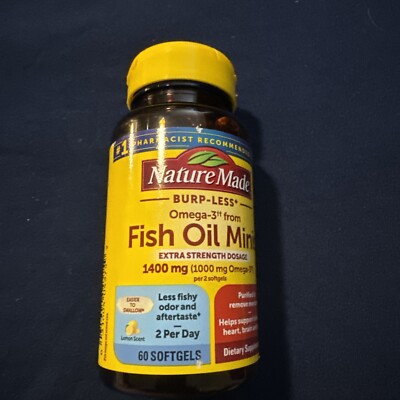 Nature Made Burp Less Fish Oil 1400 Mg, Fish Oil Supplements, Omega 3 ...