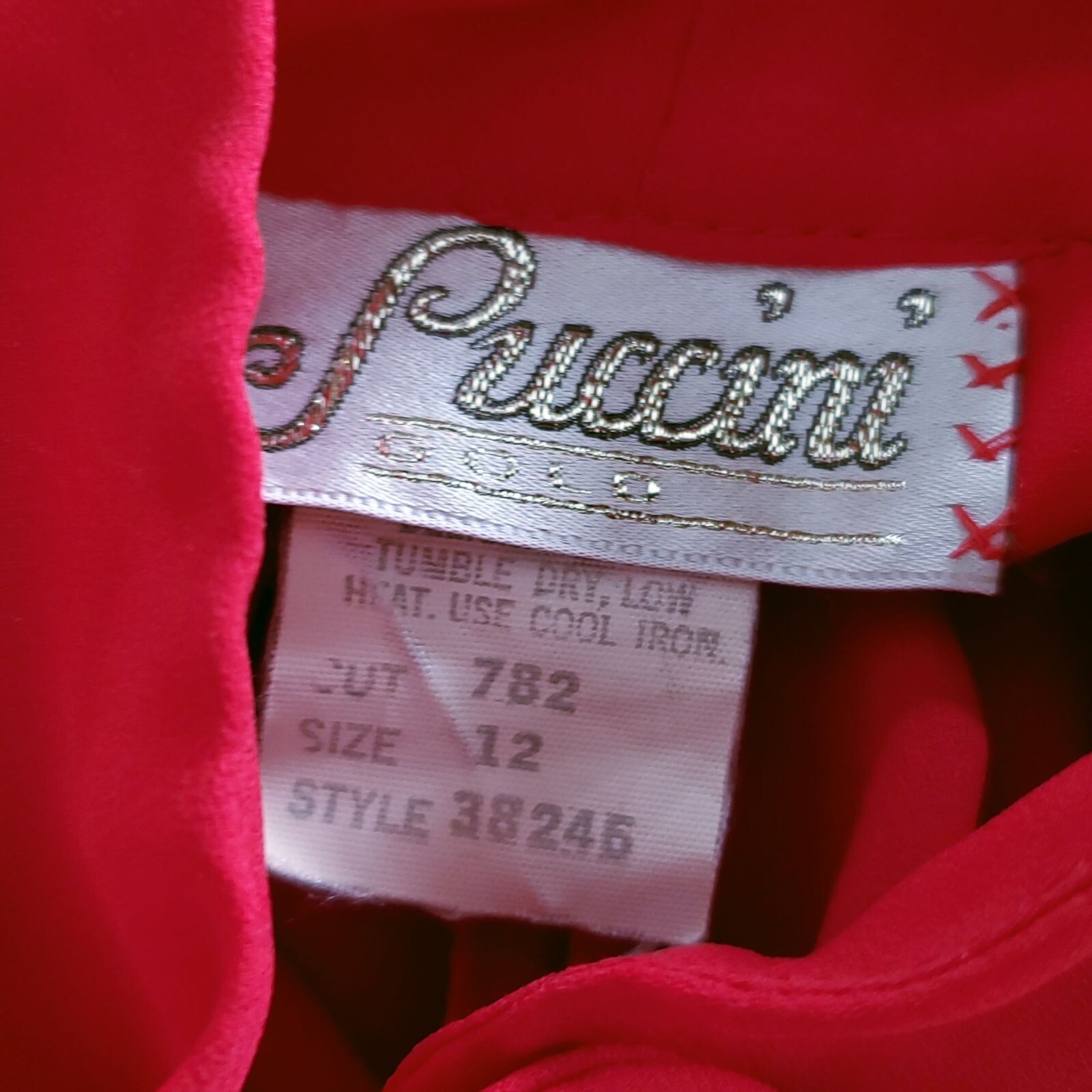 Vintage Sheer Red Secretary Blouse 12 Flowy Sleeves M… - Gem