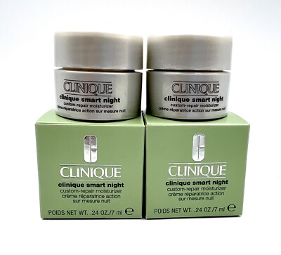 Boxed! 2 of Clinique Smart Night Custom Repair Moisturizer 0.24 oz*2=0 ...