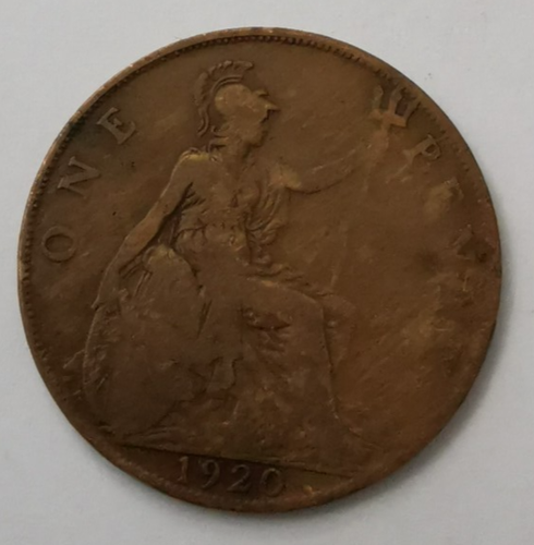 1920 One Penny Coin George V Circulated Brilliant Condition SUPER RARE ...