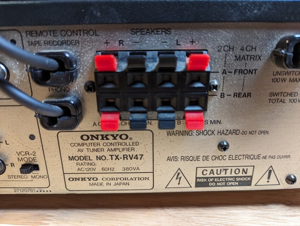 Onkyo Receiver TX-RV47 Computer Controlled AV Tuner Amplifier Vintage ...