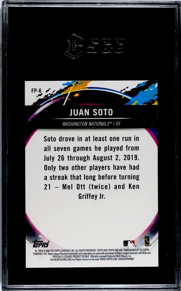 2020 Topps Chrome FP-6 Juan Soto Fire Preview National Baseball Card ...